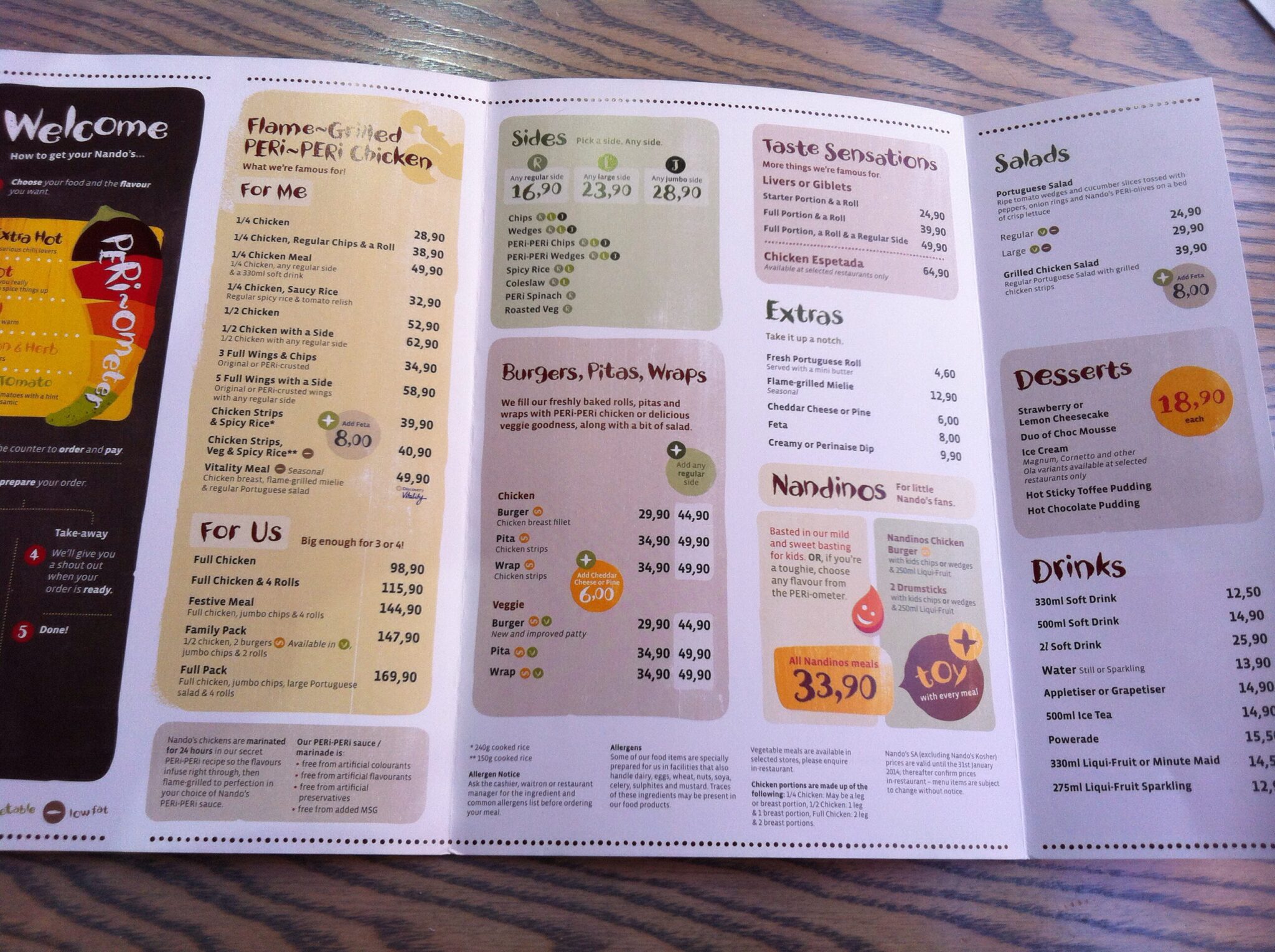 Nando's Breakfast Menu With Updated Prices in South Africa 2026